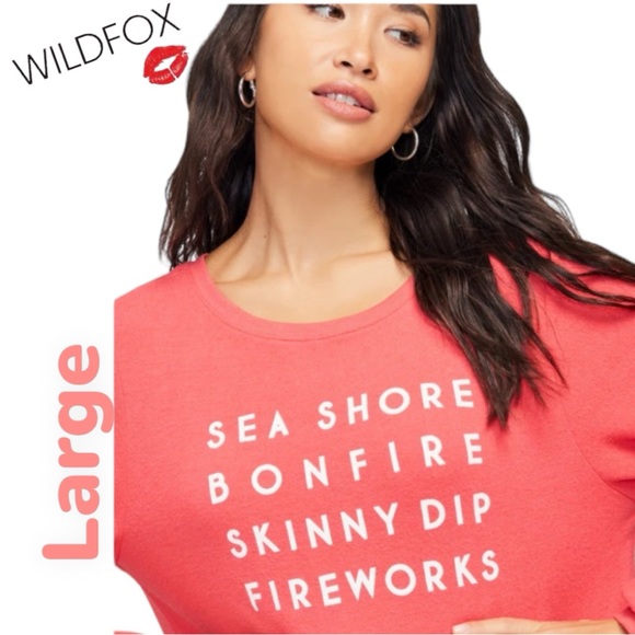Wildfox | Tops | Nwt Wildfox To Do List Baggy Beach Jumper Tea Berry ...